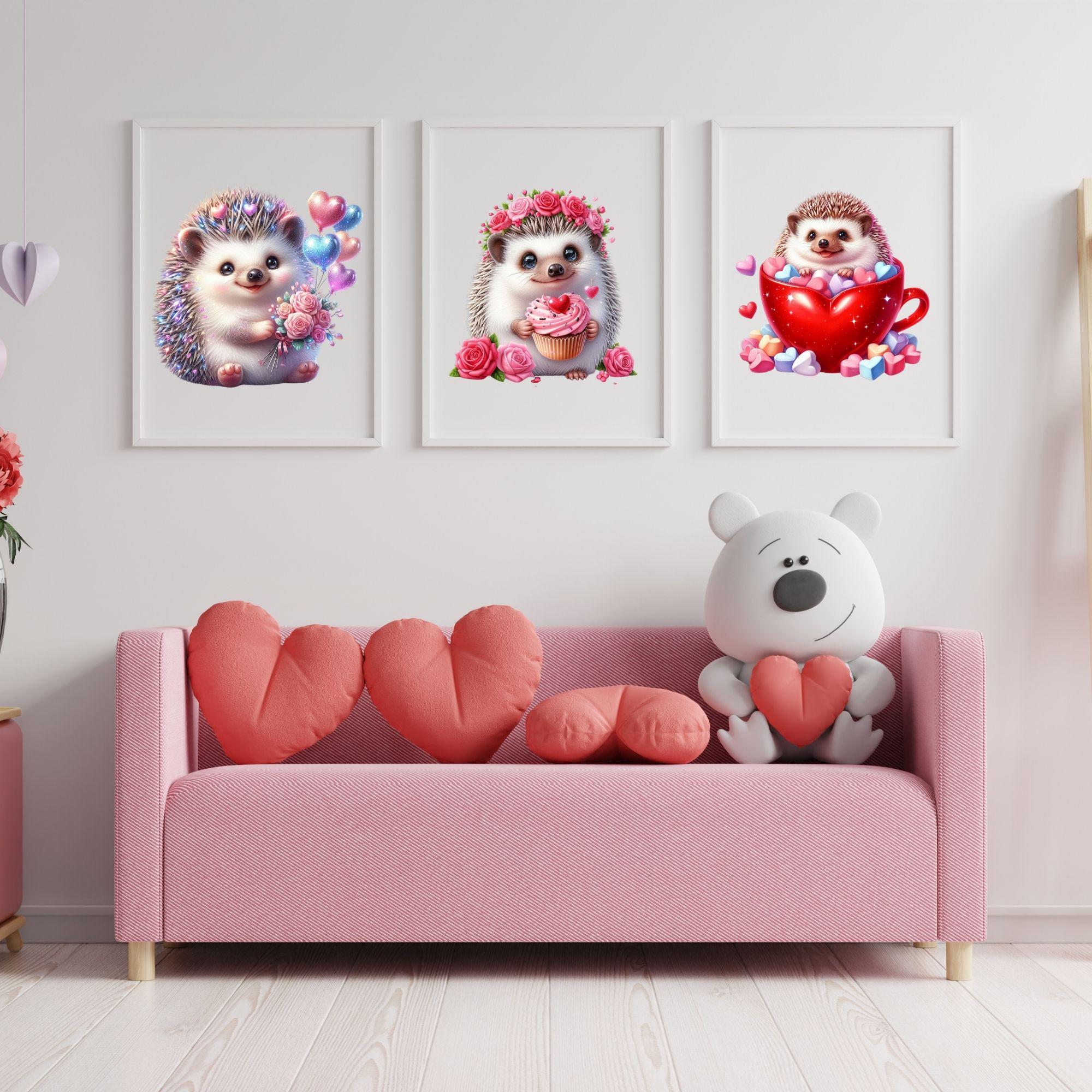 Valentine Porcupine Png Clipart Bundle, Cute Porcupine Png for ...