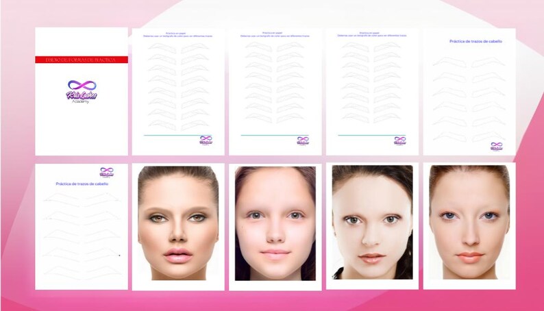 Eyebrow Mapping Practice Sheets Microblading Training Microblading ...