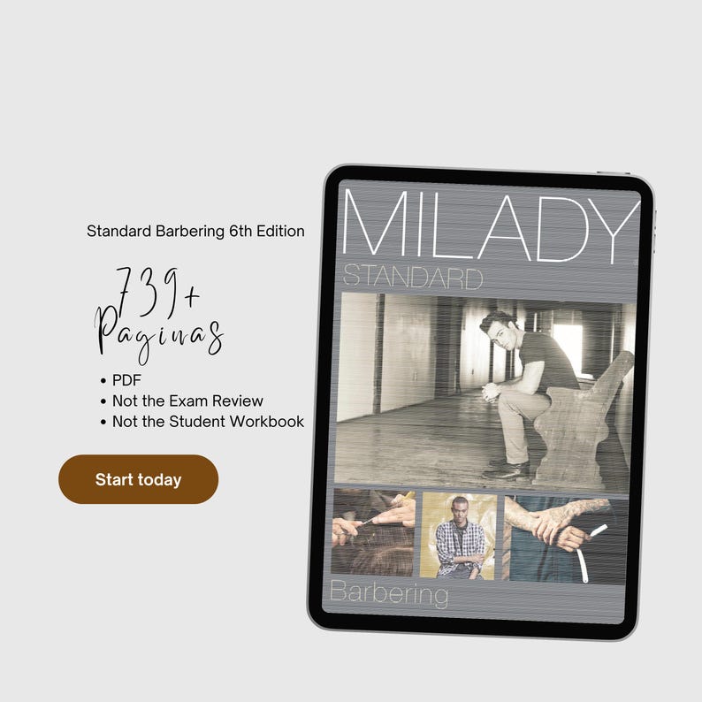 Milady Barbering 6th Edition -barbering Essentials -barber Study Guide ...
