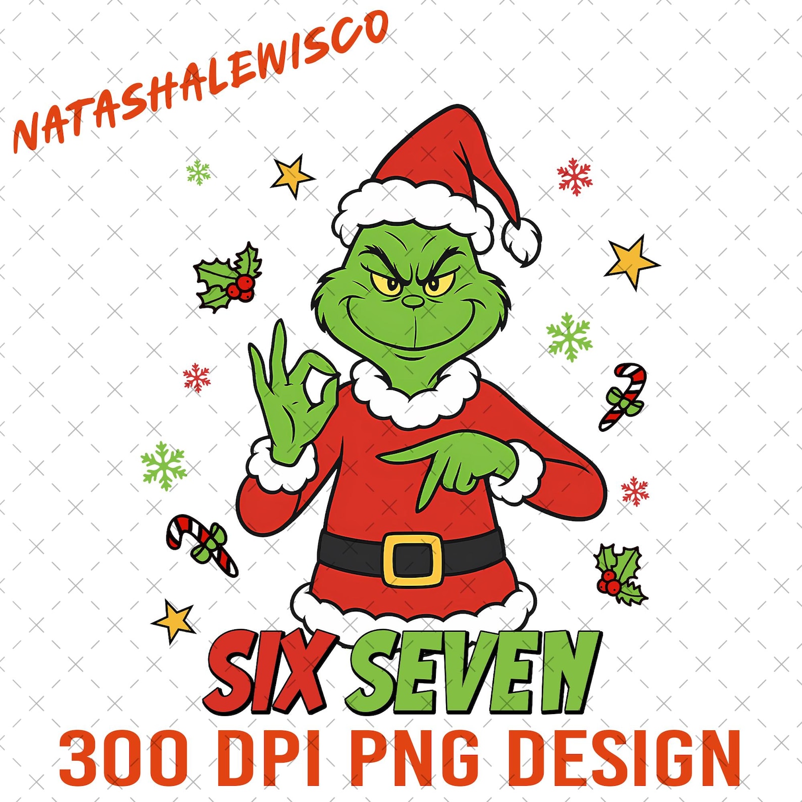 Funny Six Seven Grinch Christmas Png, Meme Six Seven Shirt Png, Viral ...