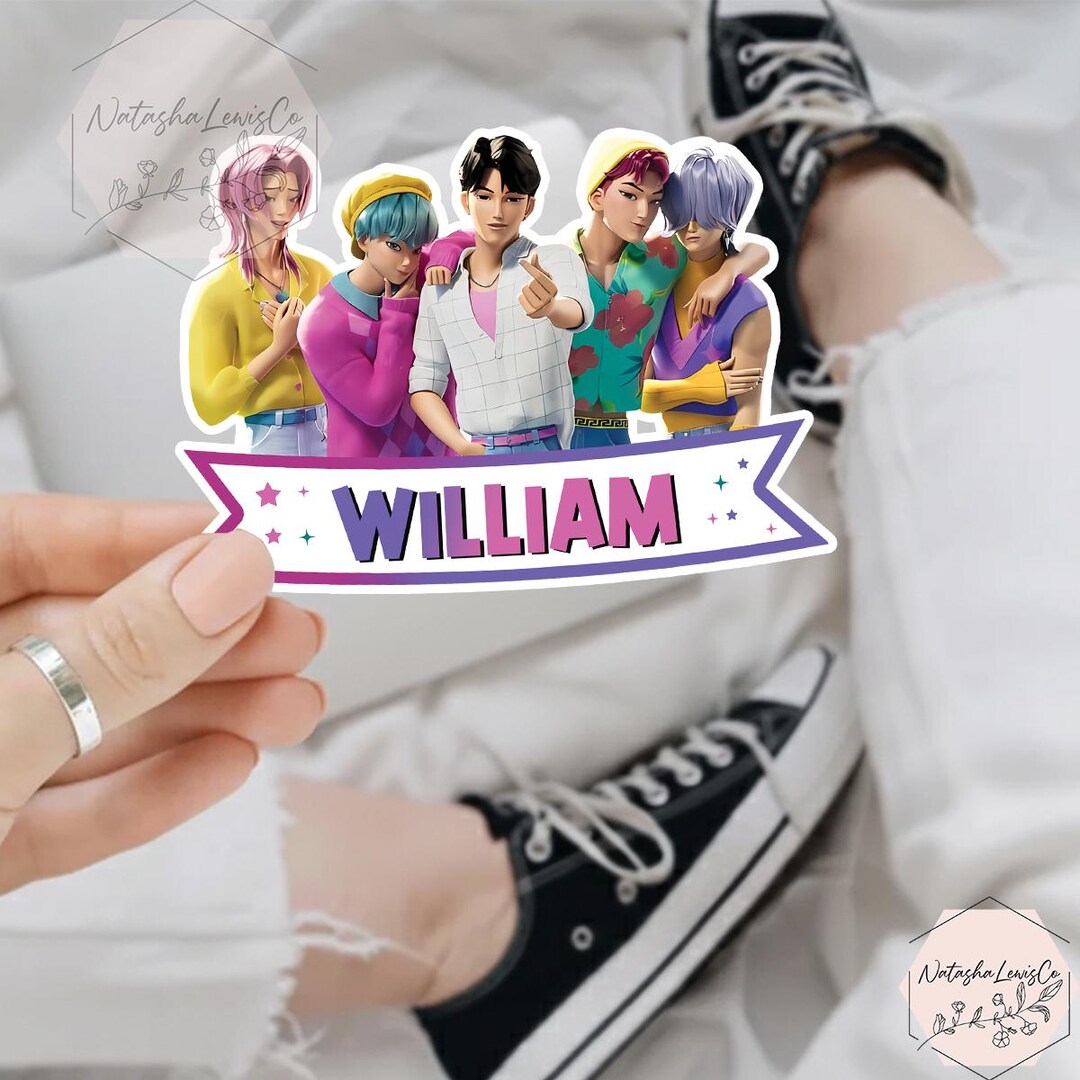 Custom Huntrix Birthday Sticker, Personalized Kpop Demon Hunter Sticker ...