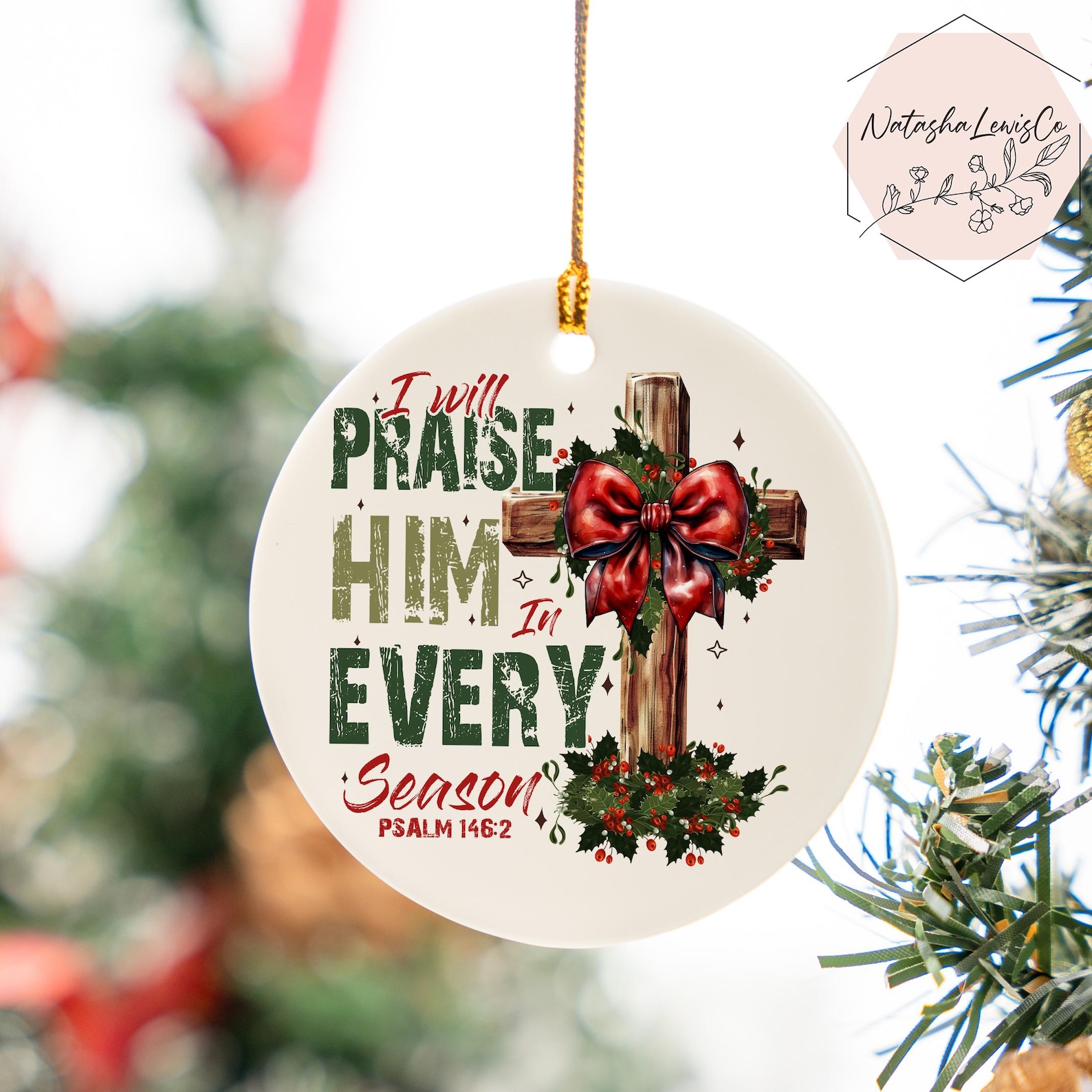 Jesus Christmas Cross Christian Christmas Ornament, Nativity Scene ...