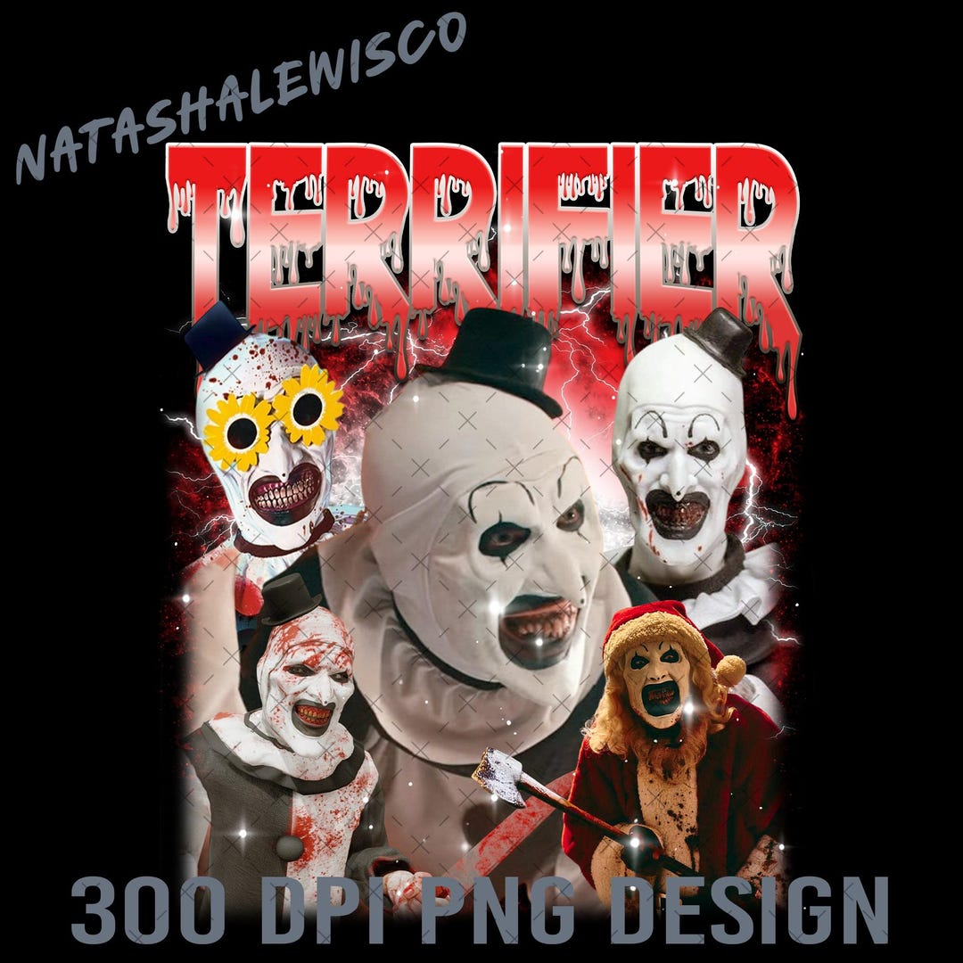 Retro Bootleg Terrifier Horror Clowns Png, Halloween Terrifier Png ...