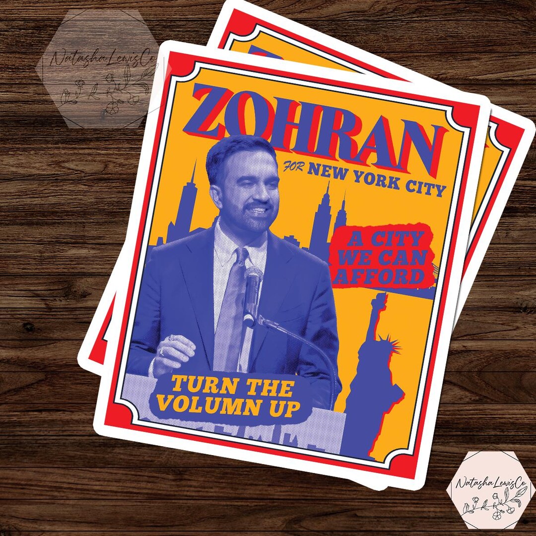 Zohran Mamdani NYC Mayor Sticker, 2025 Campaign Decal, Progressive ...