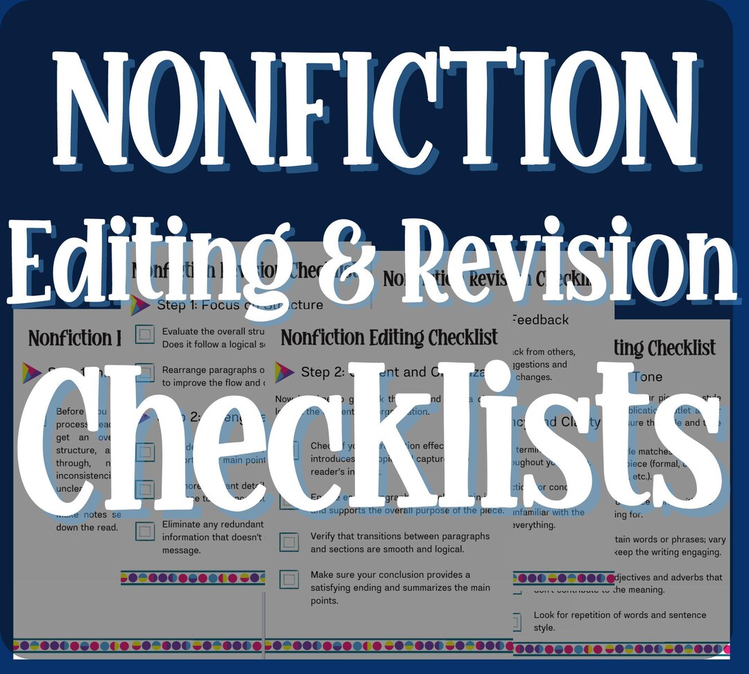Editing and Revision, Nonfiction Writing Planner, Writer’s Organizer ...