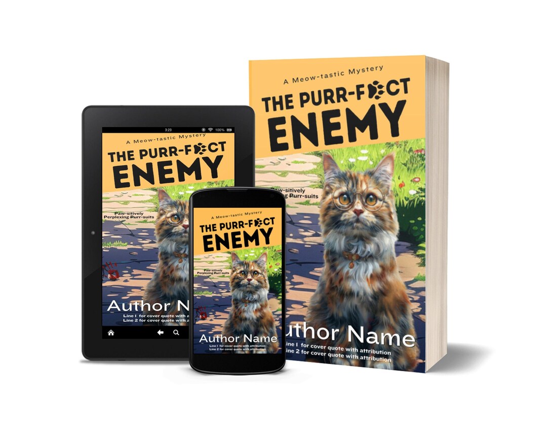 Premade Book Covers, Cat-themed Book, Cozy Book Covers, Mystery Book ...