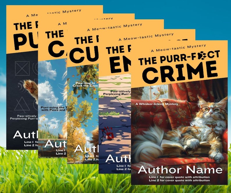 Premade Book Covers, Cat-themed Book, Cozy Book Covers, Mystery Book ...