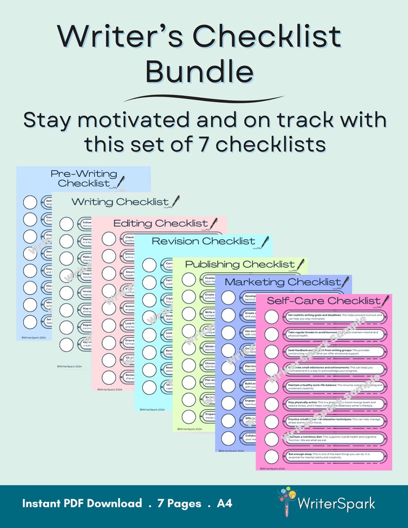 Novel Writing Planner, Writing Progress Tracker, Self-publishing ...