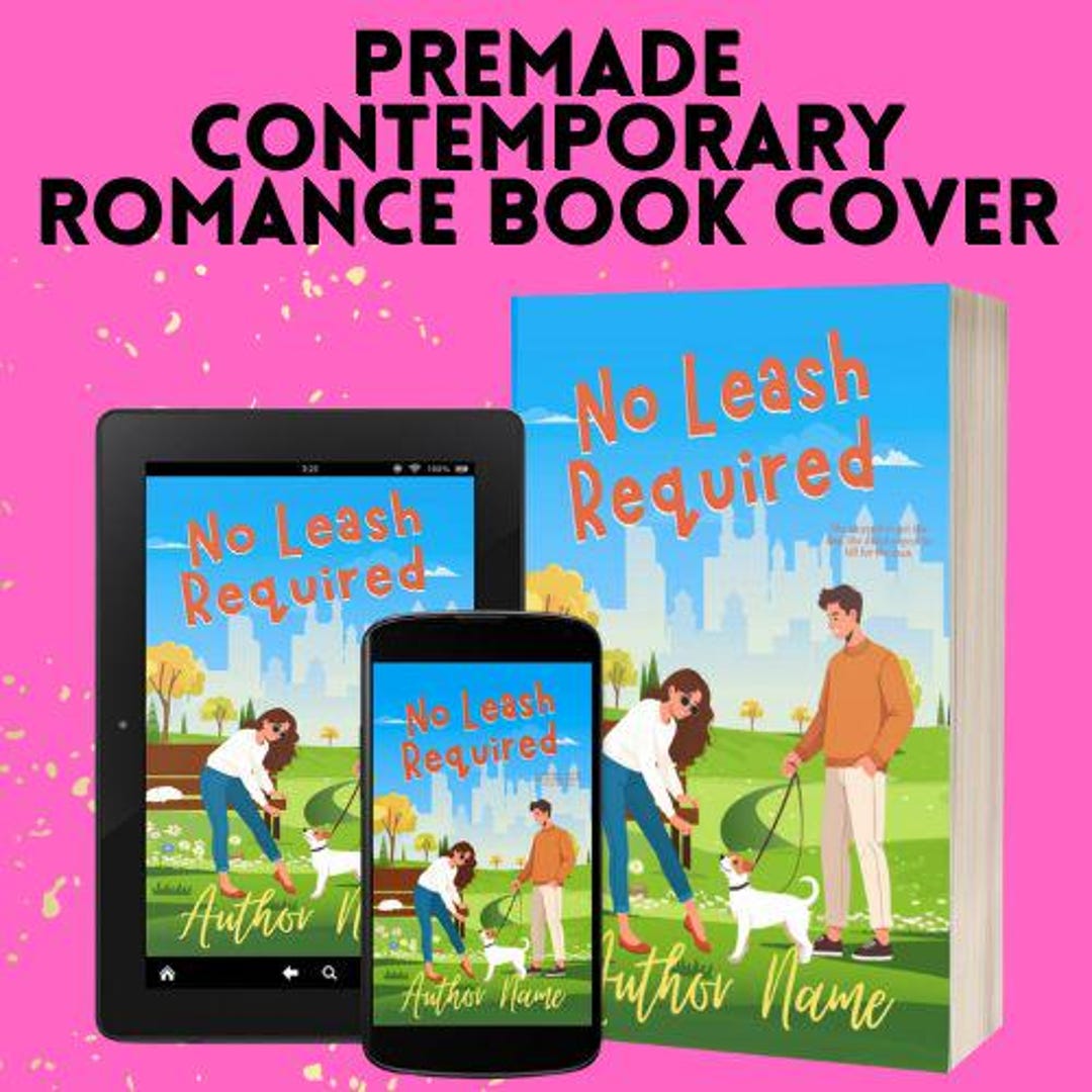 Premade Romance Book Cover, Illustrated Contemporary Rom-com Ebook ...