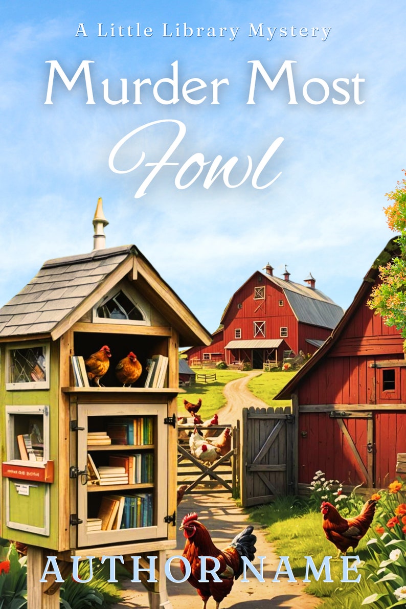 Premade Book Covers, Library-themed Book, Cozy Book Covers, Mystery ...