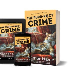 Premade Book Covers, Cat-themed Book, Cozy Book Covers, Mystery Book ...