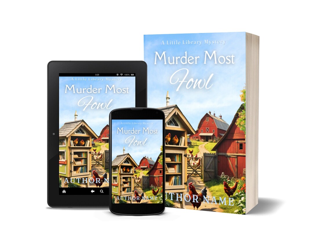 Premade Book Covers, Library-themed Book, Cozy Book Covers, Mystery ...