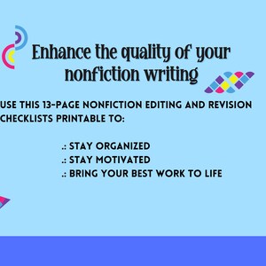 Editing and Revision, Nonfiction Writing Planner, Writer’s Organizer ...