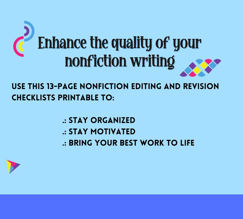 Editing and Revision, Nonfiction Writing Planner, Writer’s Organizer ...