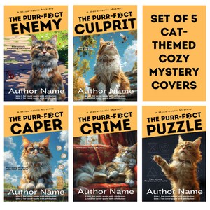 Premade Book Covers, Cat-themed Book, Cozy Book Covers, Mystery Book ...