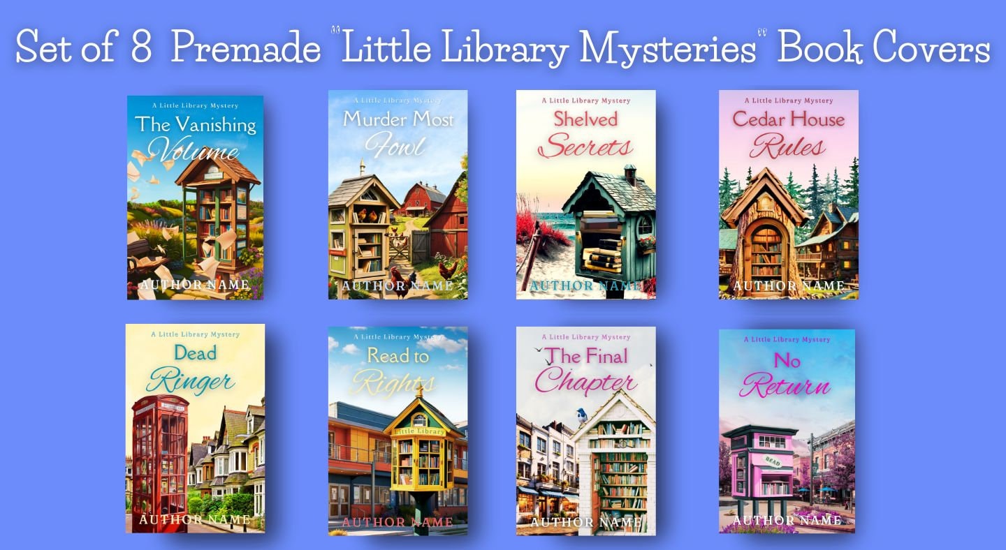 Premade Book Covers, Library-themed Book, Cozy Book Covers, Mystery ...