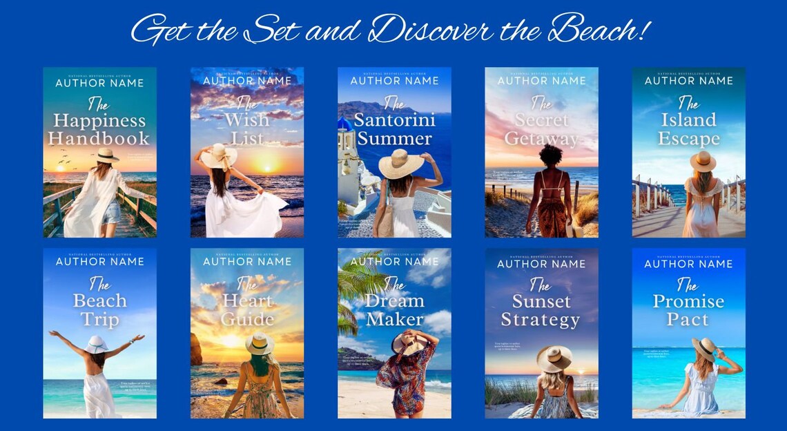 Premade Book Covers, Women's Fiction Covers, Beach-themed Book, Ebook ...