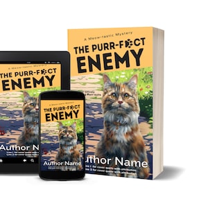 Premade Book Covers, Cat-themed Book, Cozy Book Covers, Mystery Book ...