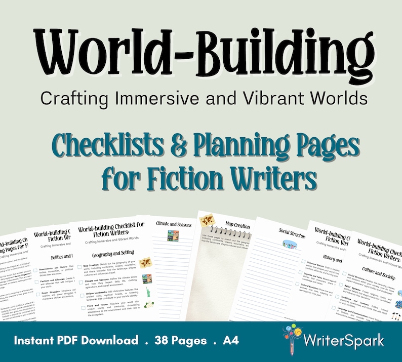 World-building Checklists and Planning Pages for Fiction Writers ...