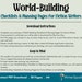 World-building Checklists and Planning Pages for Fiction Writers ...