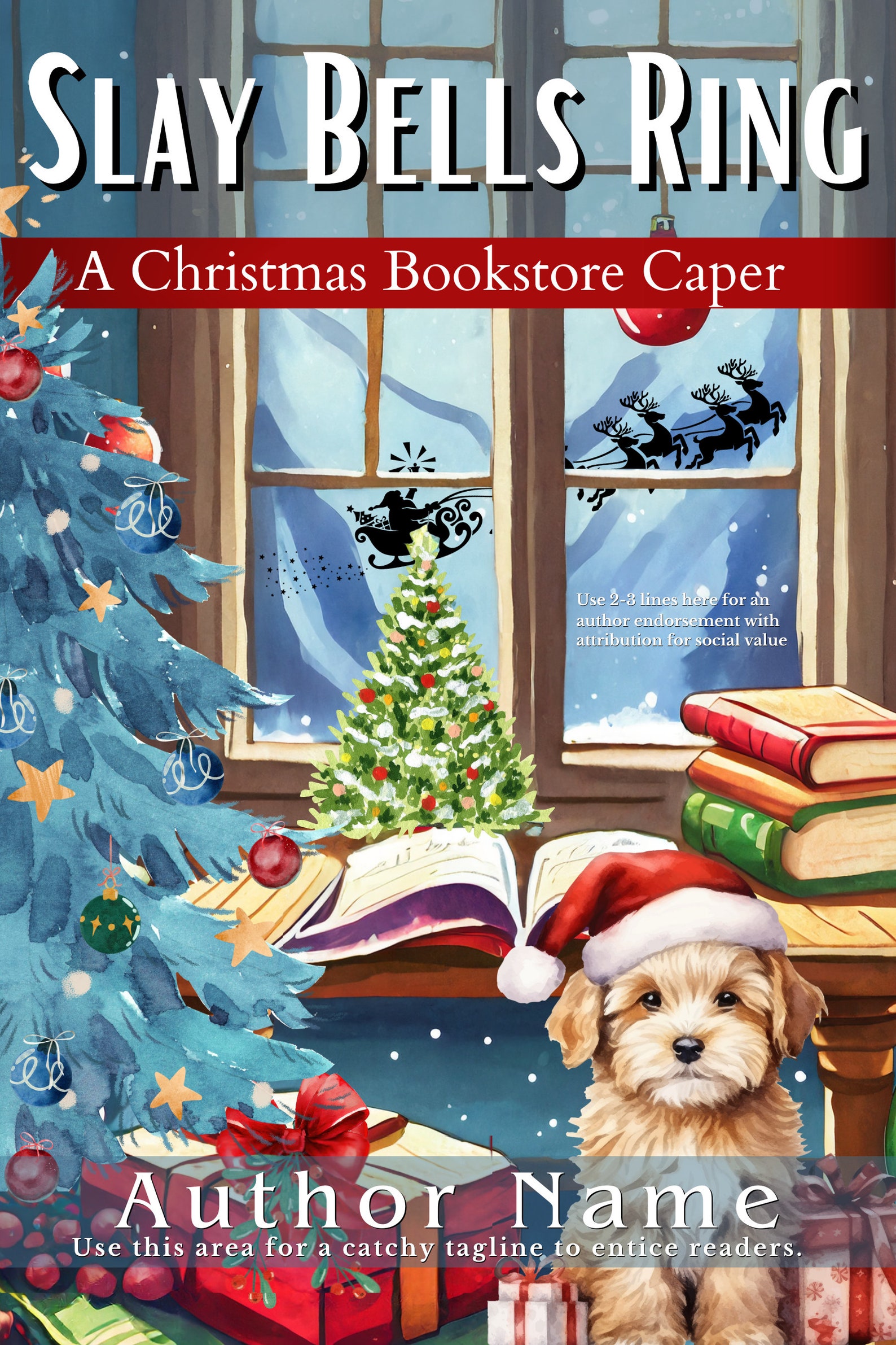 Slay Bells Ring Premade Christmas Cozy Mystery Book Cover dog - Etsy