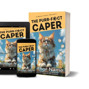 Premade Book Covers, Cat-themed Book, Cozy Book Covers, Mystery Book ...