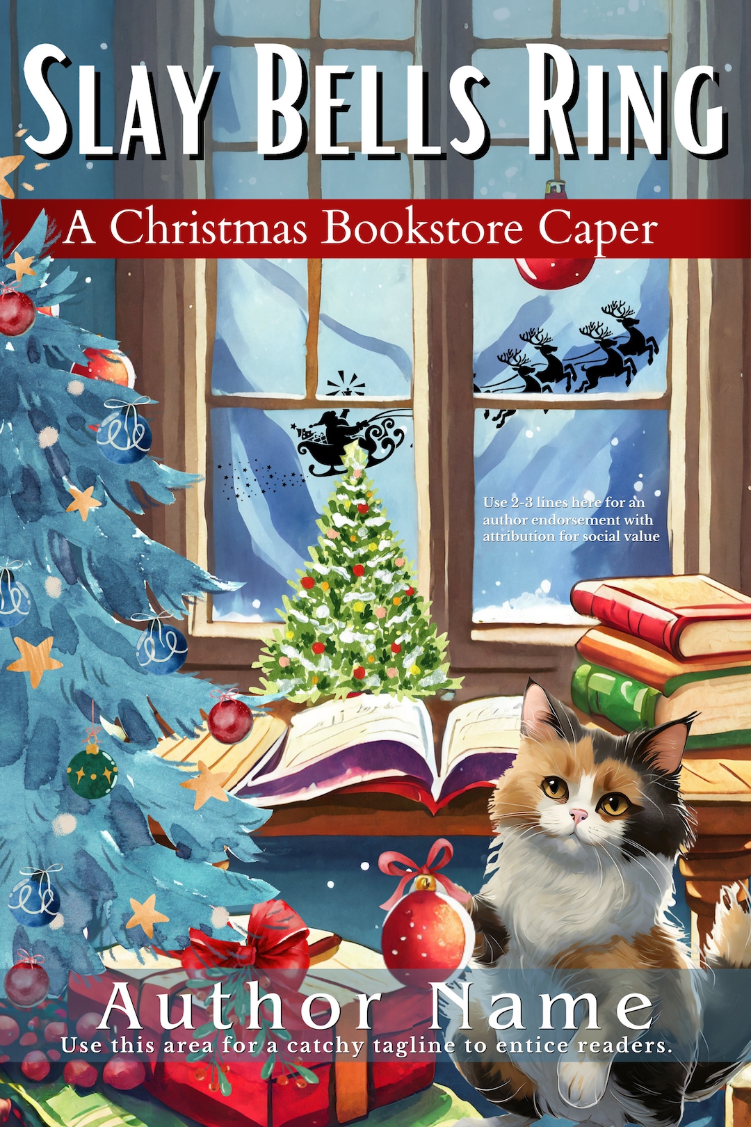 Slay Bells Ring Premade Christmas Cozy Mystery Book Cover dog - Etsy