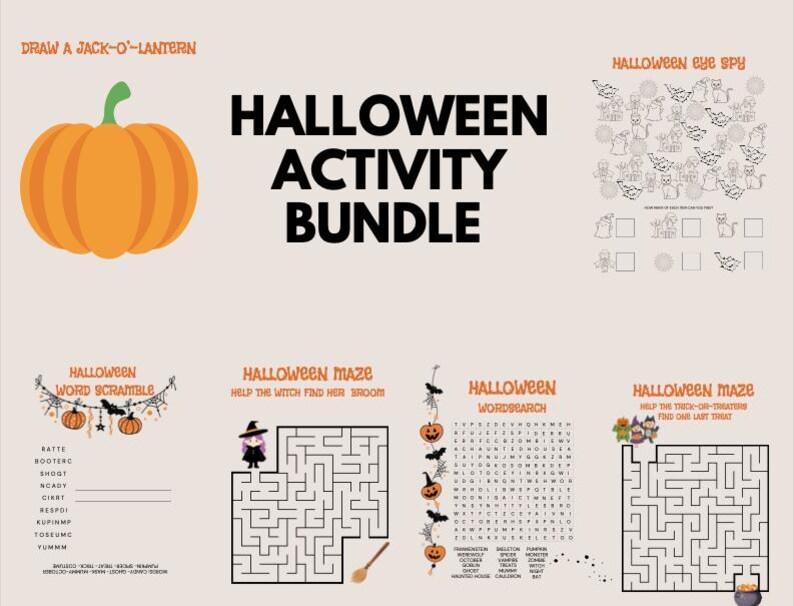 Halloween Activity Bundle - Etsy