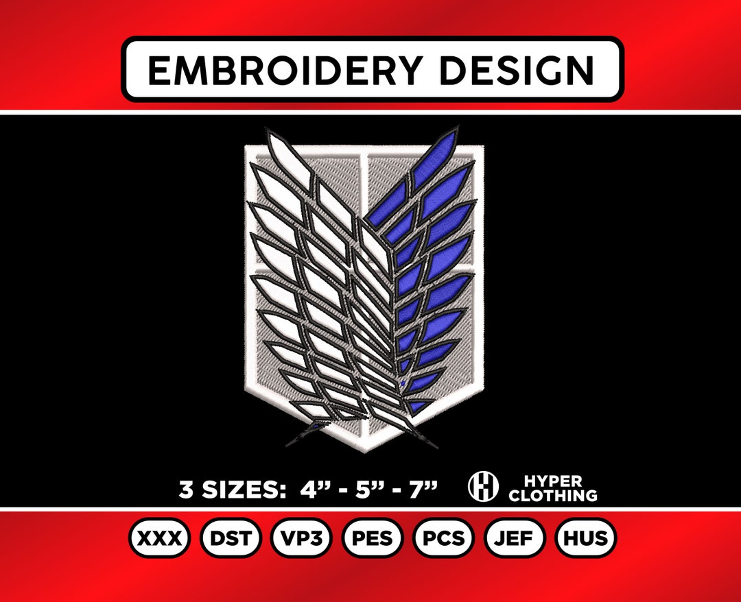 Aot Anime Embroidery Design Digital File Instant Download - Etsy