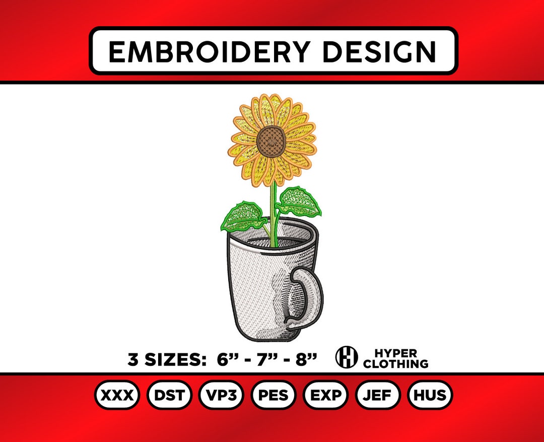 Sunflower Embroidery Design, Digital File Instant Download - Etsy