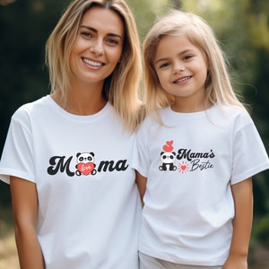 Panda Mama and Mama's Bestie Matching Shirt, Mom Daughter Panda Shirt ...