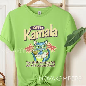 Coconut Tree Kamala Cat Shirt, You Think You Just Fell Out of A Coconut ...