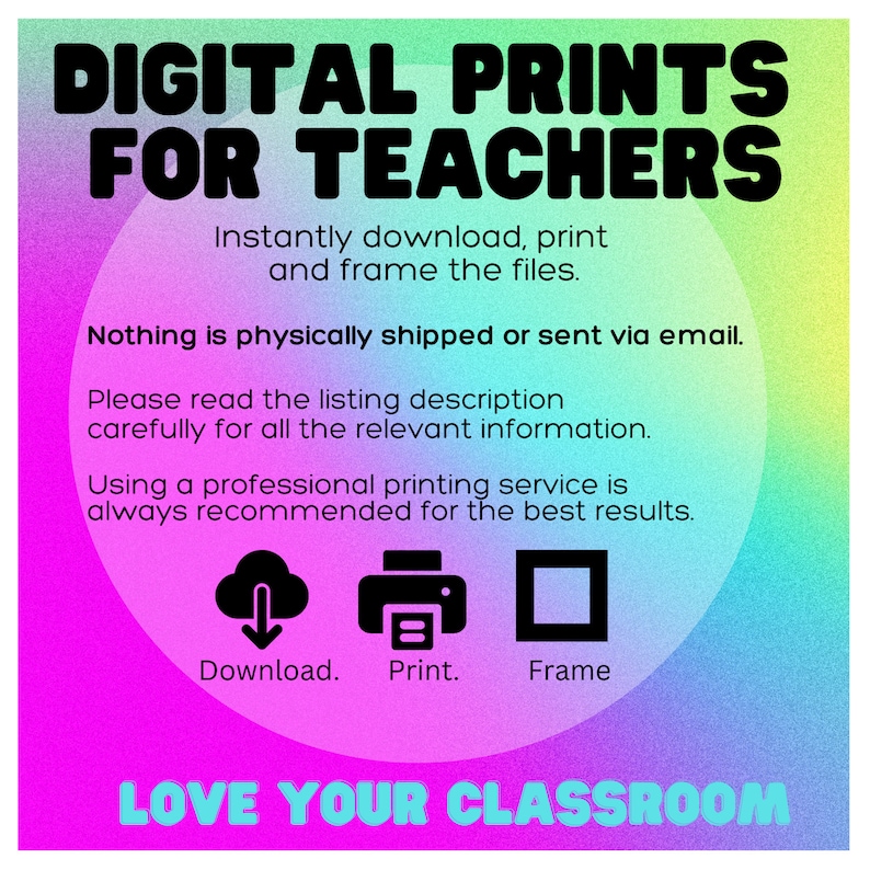 Printable Wall Art Cool Teacher Motivational Posters set - Etsy