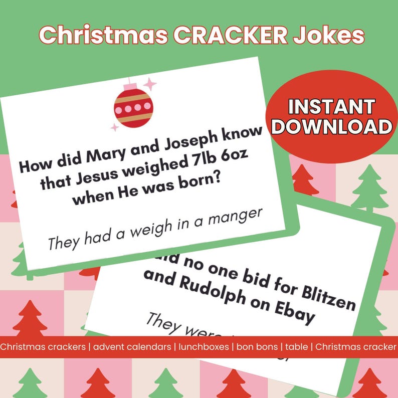 Christmas Cracker Jokes FUNNY for Bonbon Gifts, Christmas Conversation ...