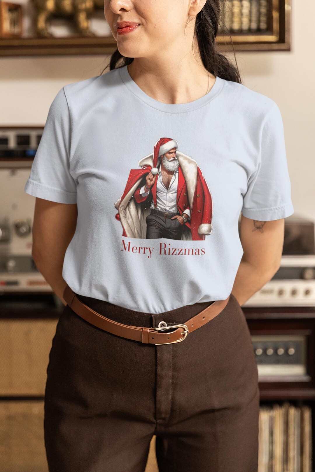 Gigachad Santa, Merry Rizzmas Tshirt, Christmas Unisex Tee, Holiday ...