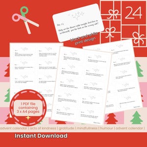 Funny Advent Calendar Notes for Kids | Kindness, Gratitude (digital ...