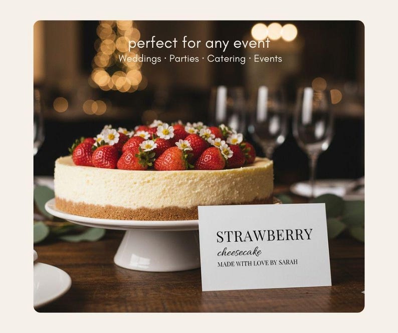 Classic Buffet Food Signs Template, Modern Wedding Food Labels ...