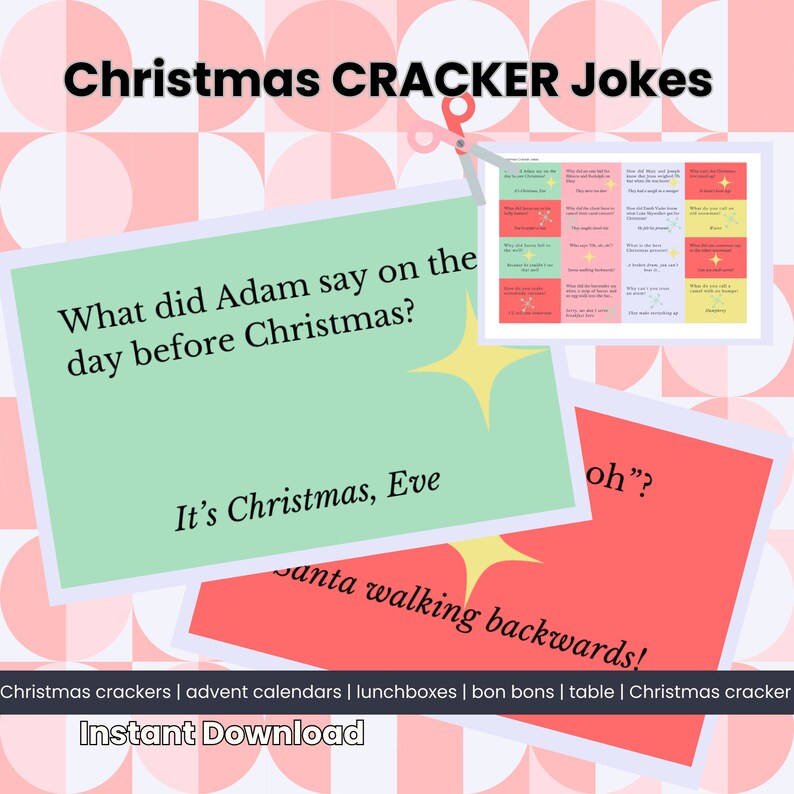 Printable Funny Christmas Cracker Jokes, Christmas Conversation ...