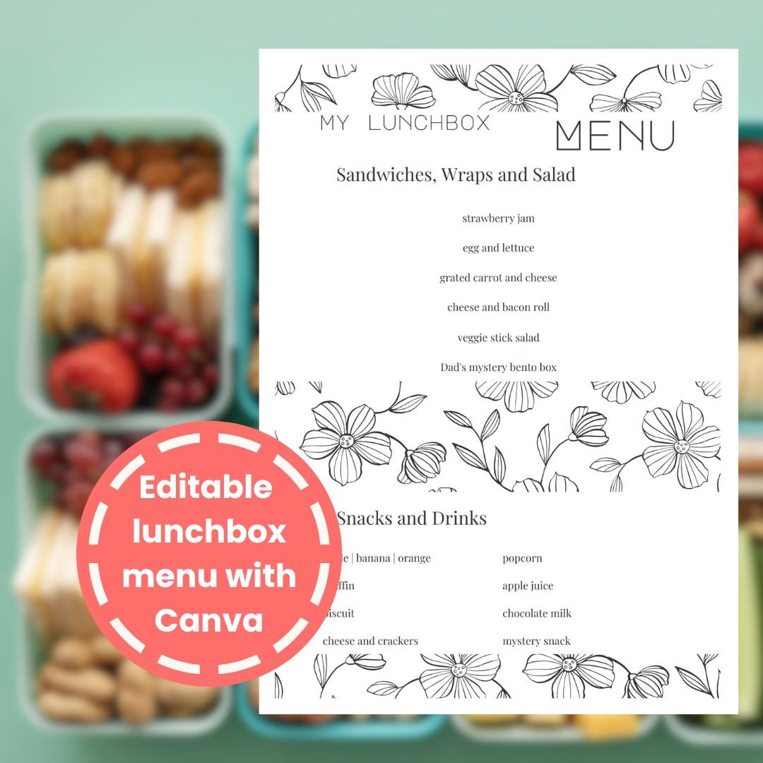 School Lunchbox Menu and Order Form for Your Kids Teens and Adult ...