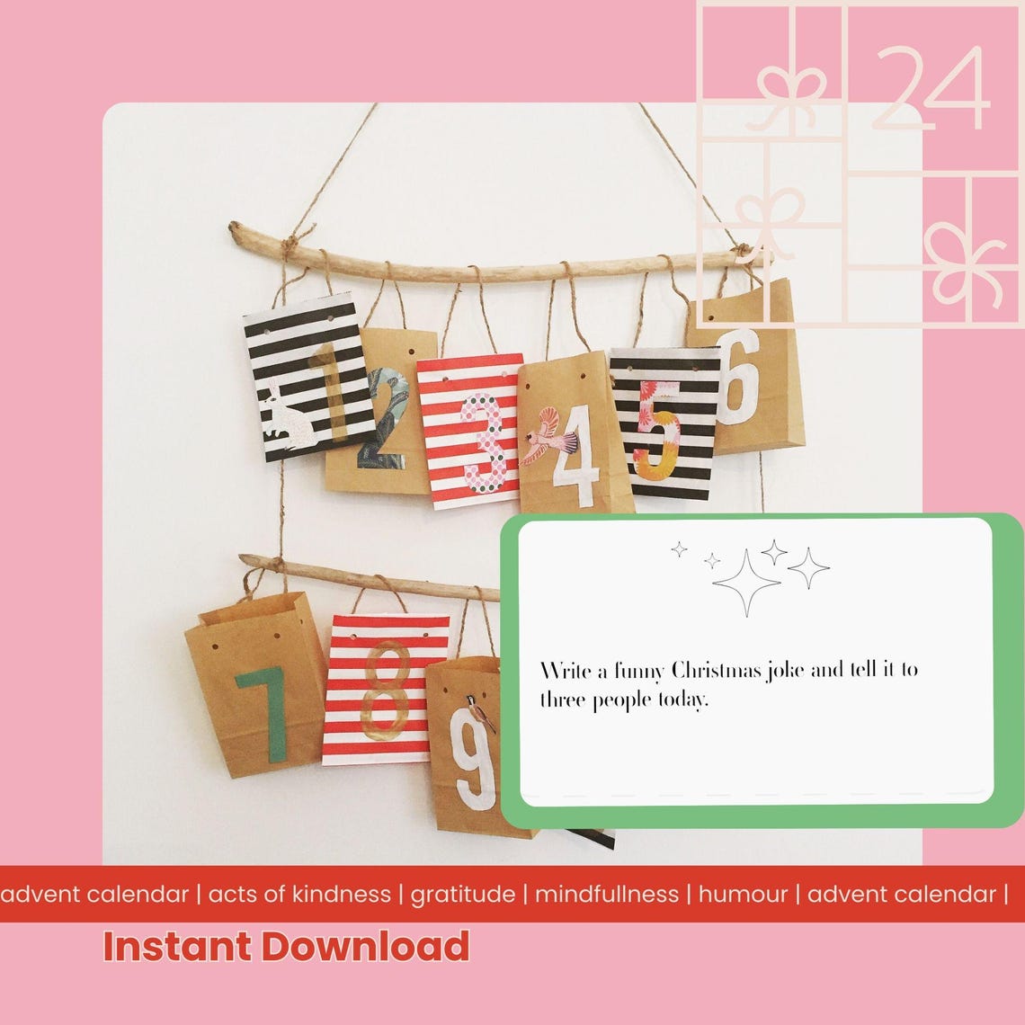 Funny Advent Calendar Notes for Kids | Kindness, Gratitude (digital ...