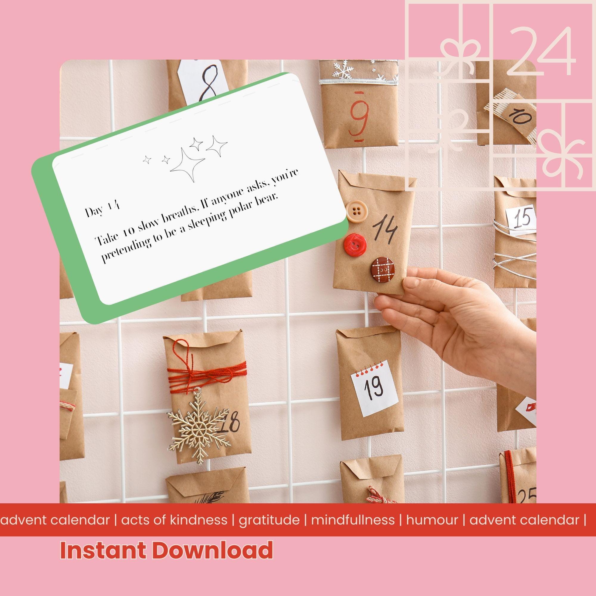 Funny Advent Calendar Notes for Kids | Kindness, Gratitude (digital ...