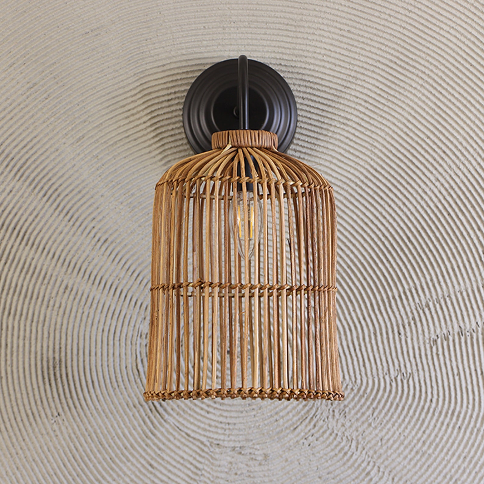 Rattan Sconce Lamp Made of Stick, Rattan Sconce Lamp Rattan Lamp Shades ...
