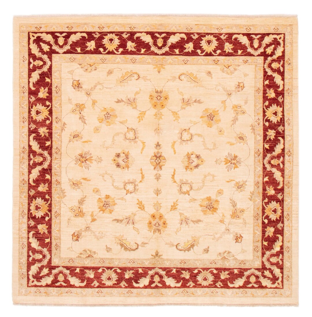 8x8 Area Rug, 8x8 Square Vintage, 8x8 Ivory Red Square Vintage Rug ...