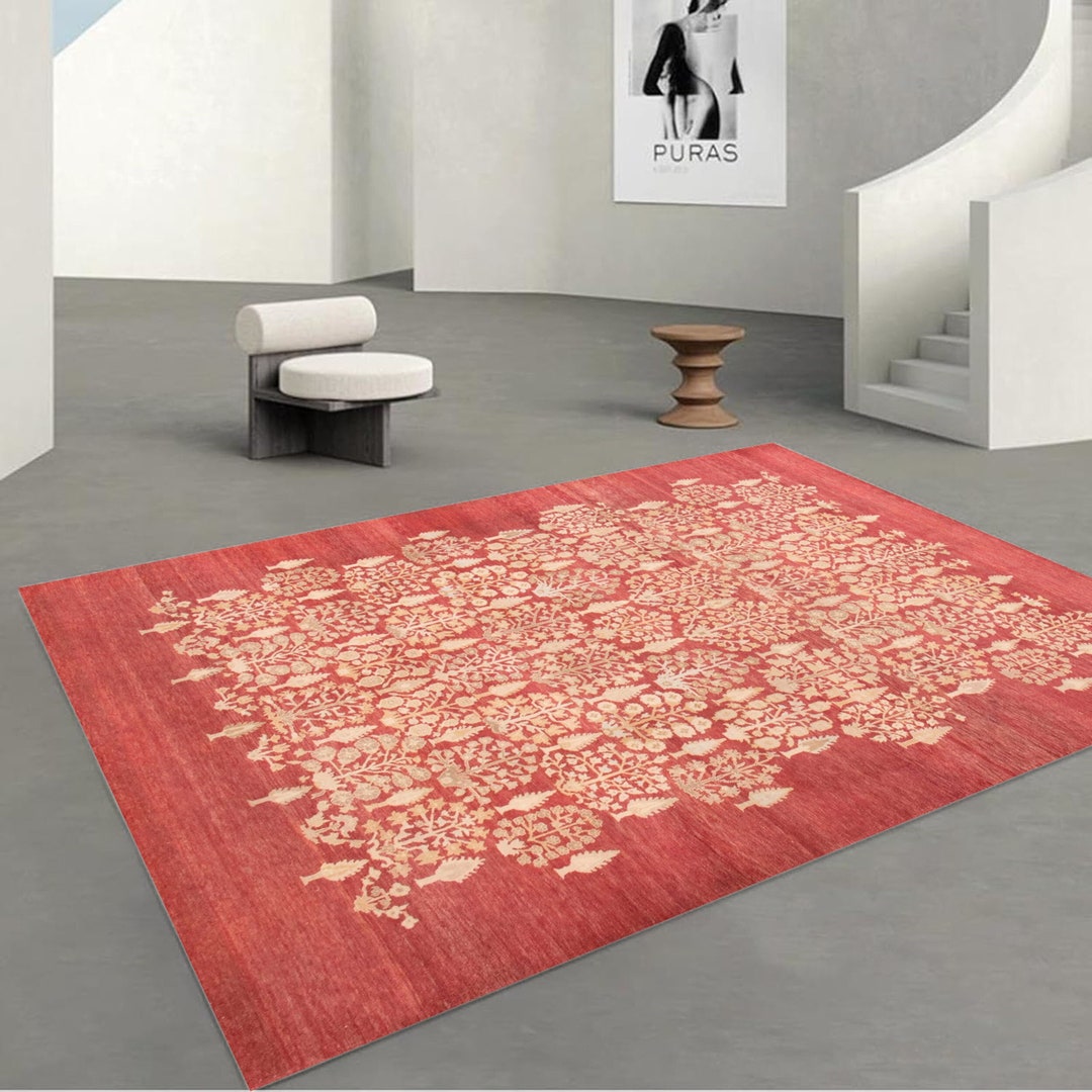 8x10 Area Rug, 8x10 Vintage Rug, 8x10 Red & Pink Vintage Rug, 8x10 ...