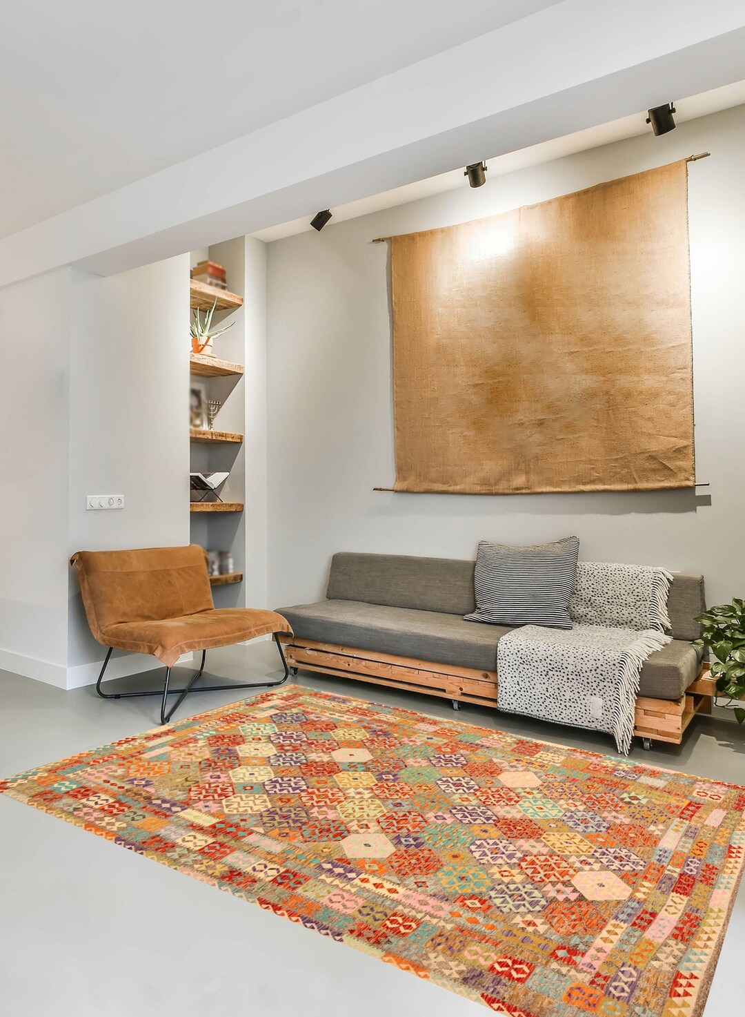 8x11 Area Rug, 8x12 Oversize Retro Jute Kilim Rug, Oversize Kilim Rug ...