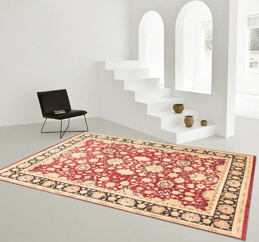 9x12 Vintage Rug, 9x12 Red Cream Vintage Rug, Oversize Vintage Rug ...