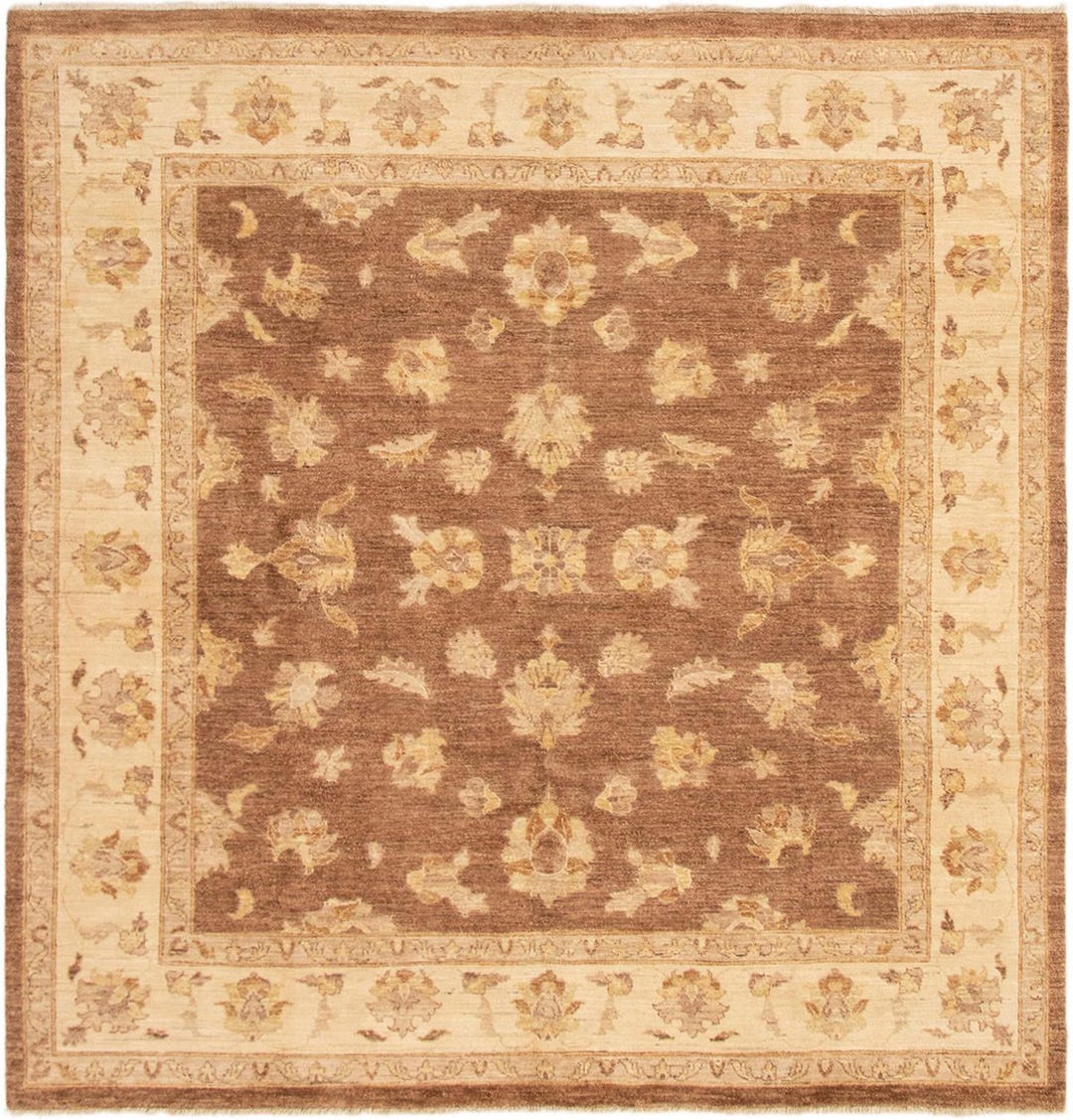 8x8 Area Rug, 8x8 Square Oushak, 8x8 Brown Cream Square Oushak Rug, 8x8 ...