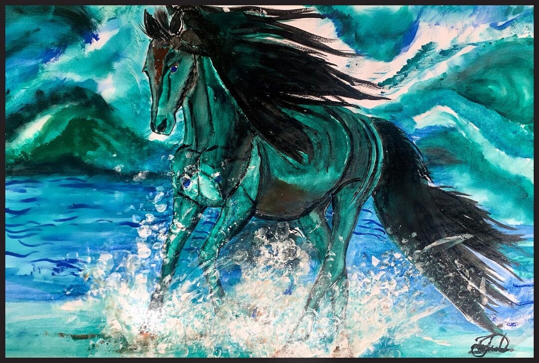 Godspeed. Horse Running on the Beach 12x16 Frame Colorful - Etsy