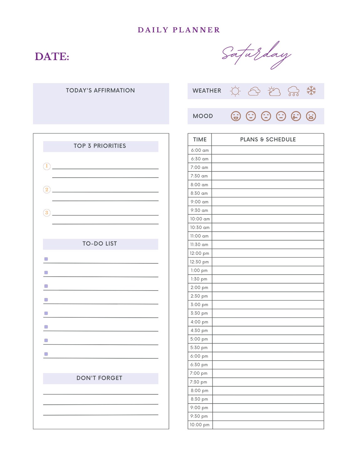 Undated Digital Self-care Planner - Nourish Your Well-being - Etsy