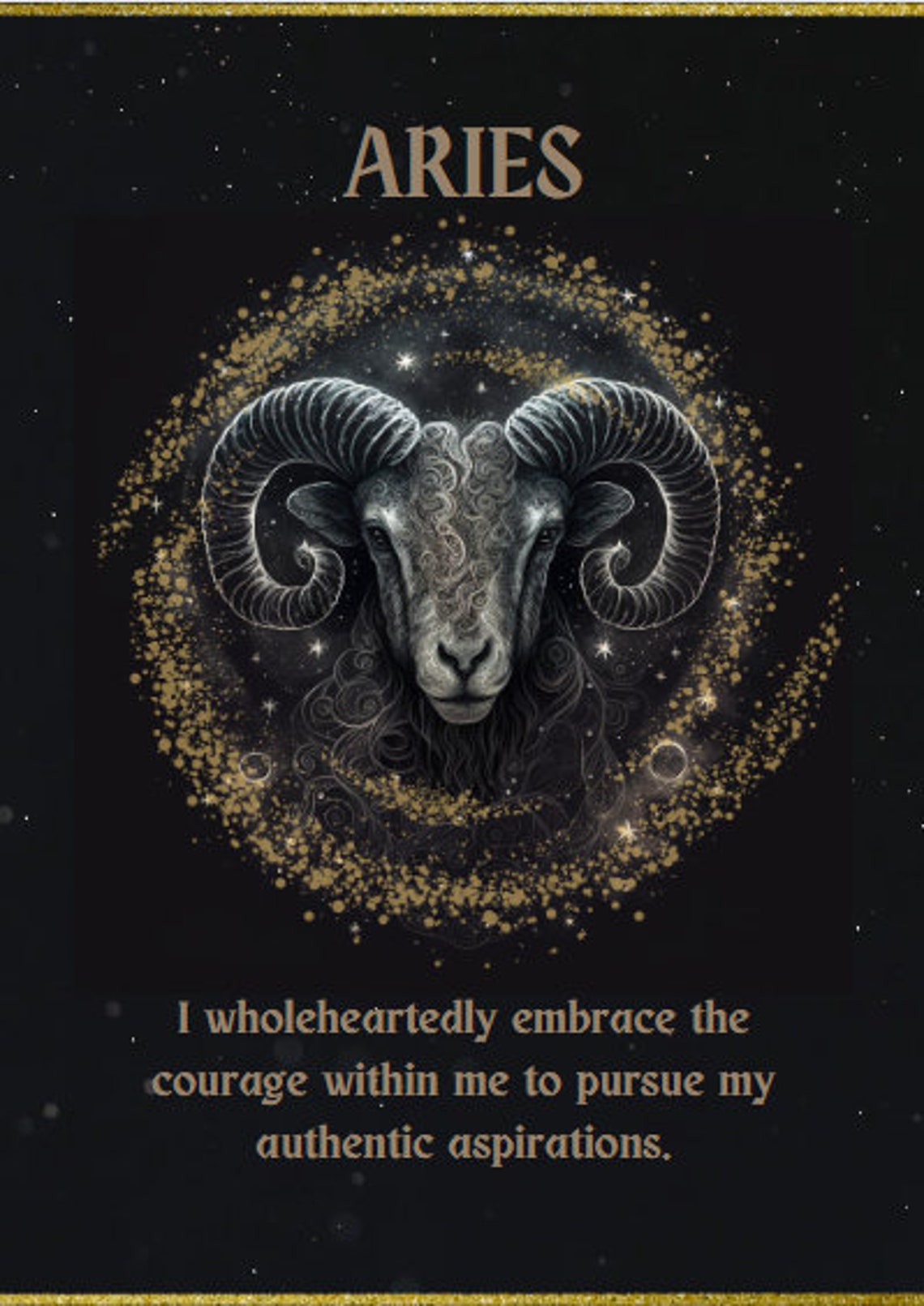 Digital Aries Sign Wallpaper Poster Positive Affirmation Download PNG ...